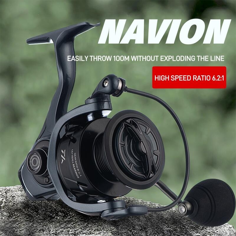 Fishing Spinning Reel 1000-5000 Shallow Spool Max Drag 11.5KG Ratio 6.2 ...