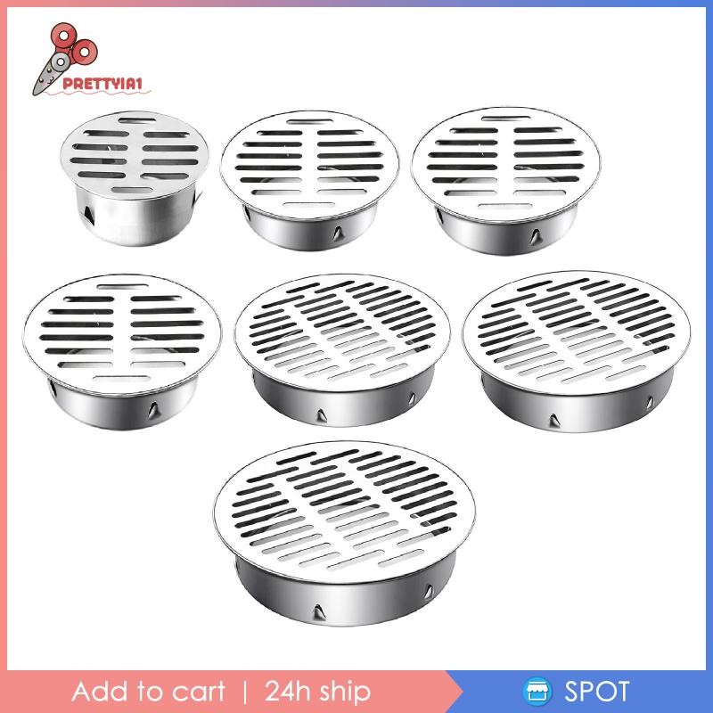 [Prettyia1] Round Flat Grate Drain Cover Floor Drain Cover Balcony Snap ...