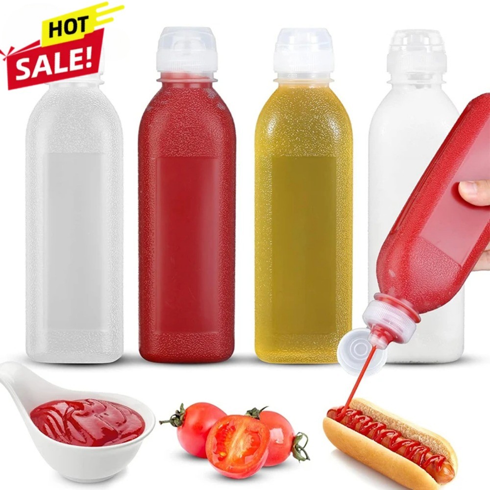 [HOT] 300/500/1000ML Oil Bottle Plastic Condiment Squeeze Bottles with ...