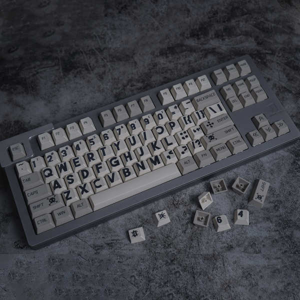 keycaps Vintage Black Big Font Mechanical Keyboard Keycaps 141 Keys PBT ...