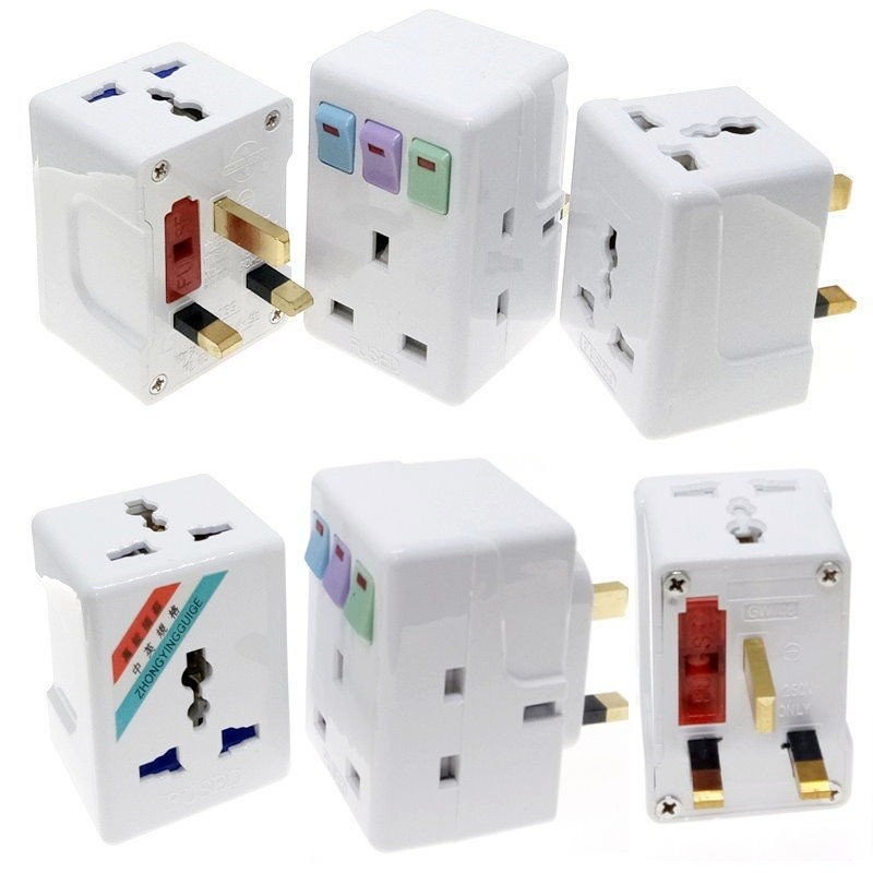British Standard Conversion Plug One to Three Multi-Functional Socket ...