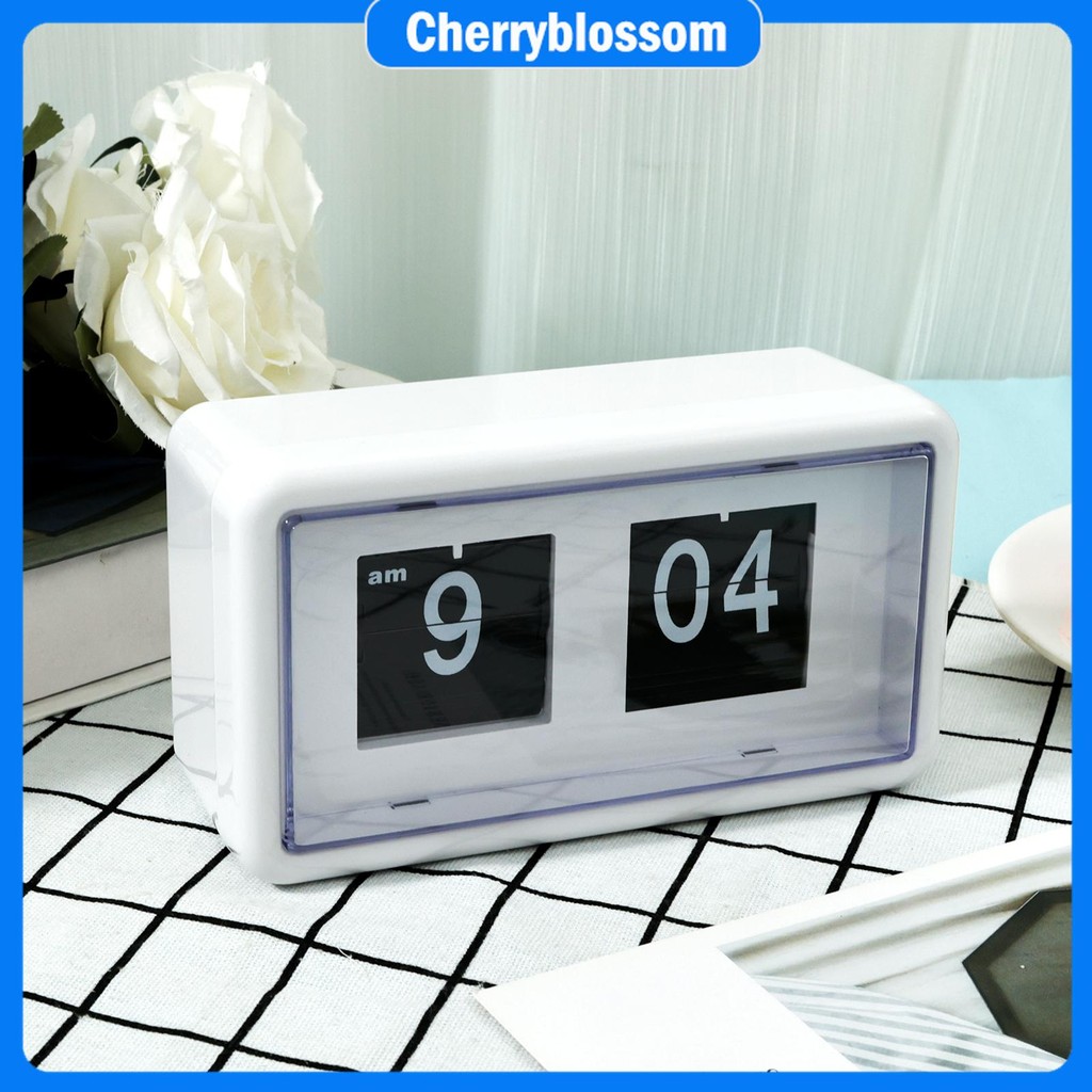 Flip Desk Clock Digital Auto Flip Clock Vintage Table Clock Battery ...