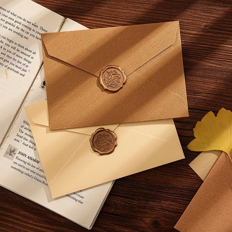 Retro Art Simple Linen Textured Envelope Letter Paper Set Romantic ...