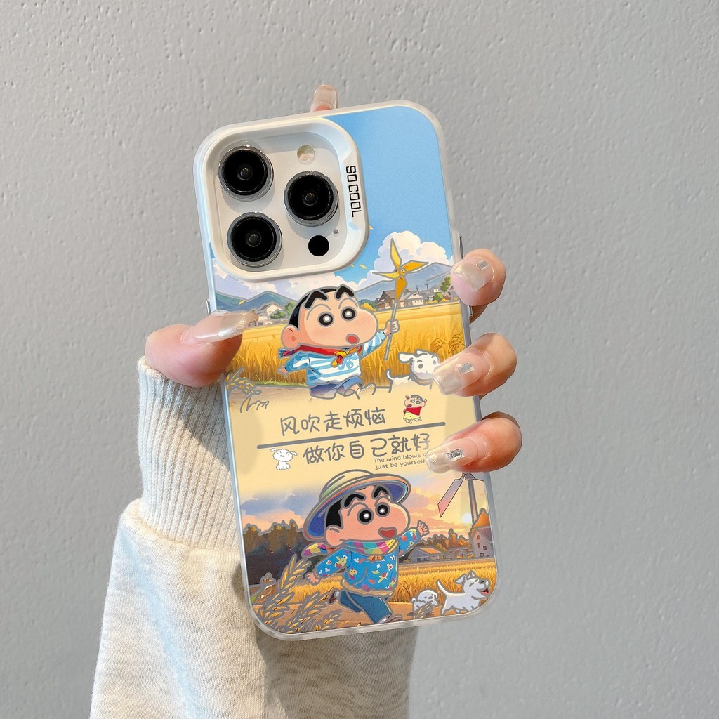 Shinchan Freedom Casing for iPhone 16 15 14 13 12 11 Pro Plus Max X XR ...