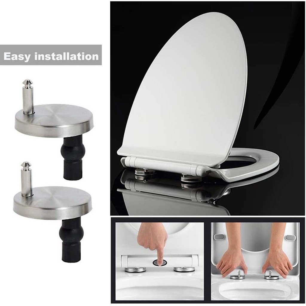 Pair Of Quality Top Fix Wc Toilet Seat Hinge Fittings Quick Release ...