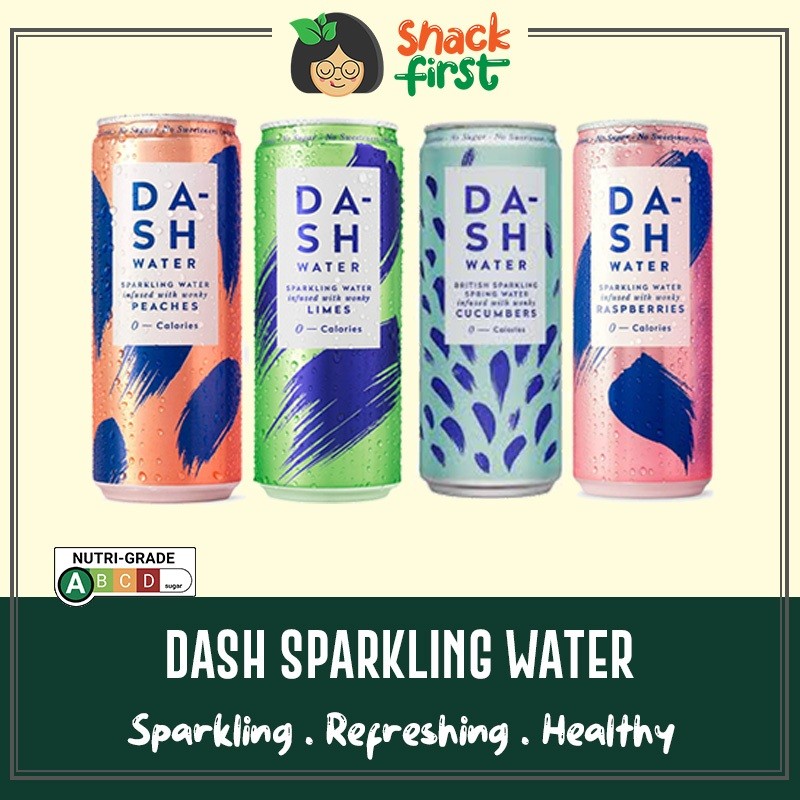 Dash Sparkling Water x 300ml cans - Lemon/Peach/Cucumber/Raspberry ...