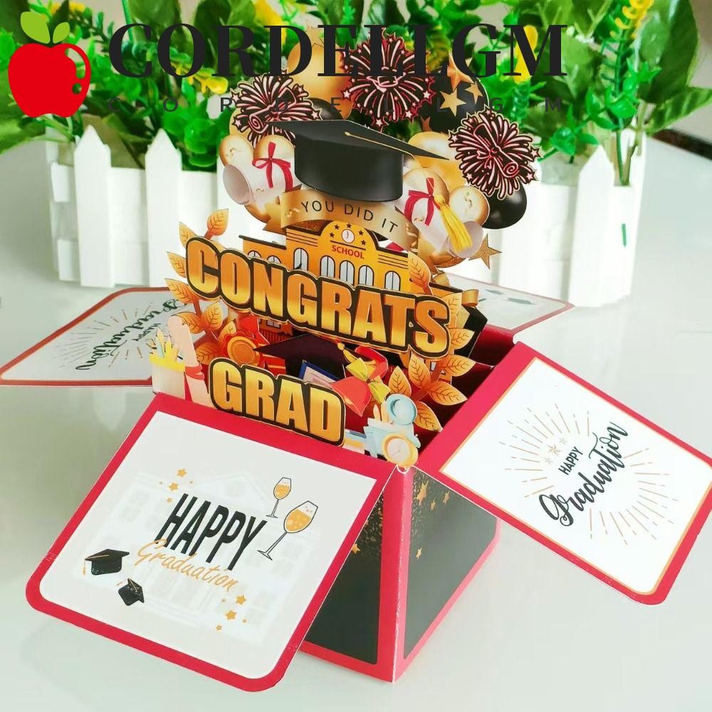 CORDELLGM Pop-Up Graduation Greeting Card, Elegant with Envelope 3D ...
