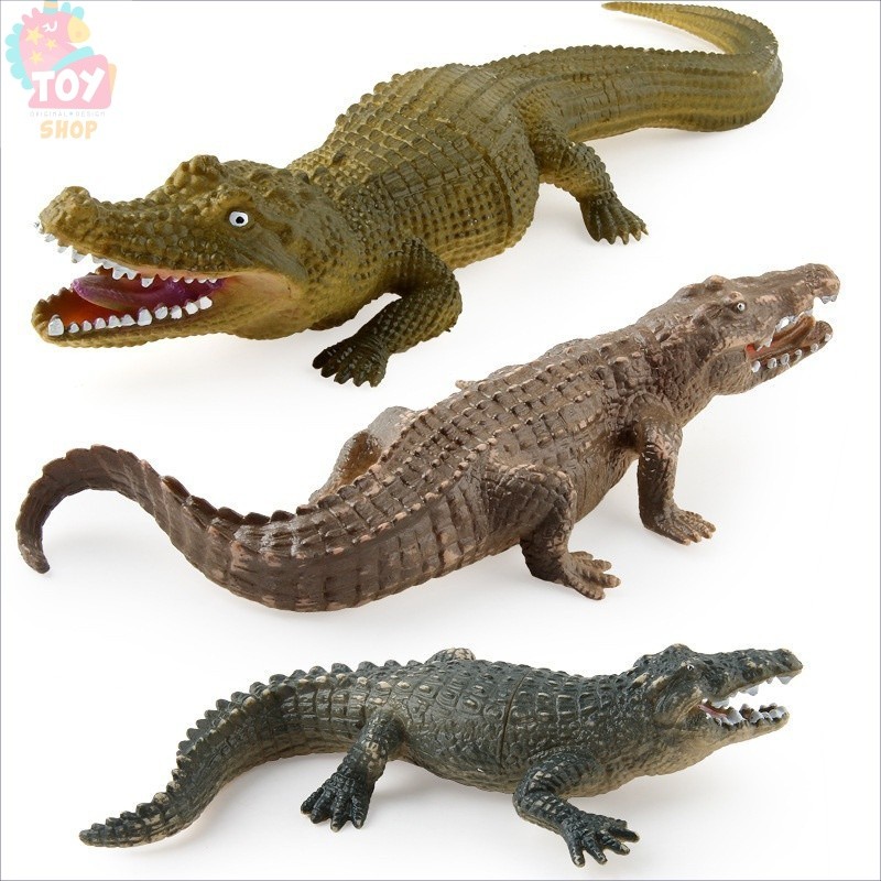 Children Toys Simulation Soft Rubber Big Crocodile Animal Model ...