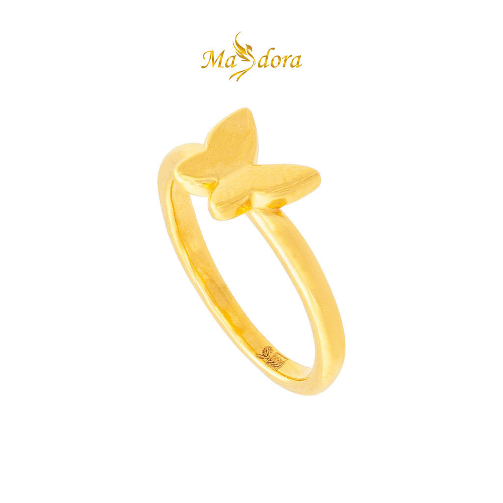 MASDORA 999 Gold Ring Rings Cincin Emas - Delicate Butterfly (EMAS 999 ...