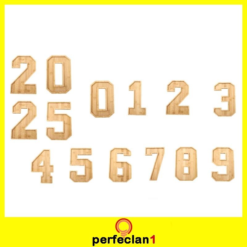 [Perfeclan1] Wooden Number Serving Tray, Food Plate, Portable Wood ...