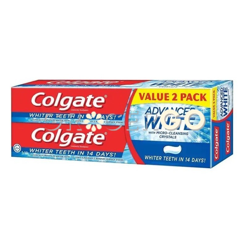 Colgate Advanced White Whitening Toothpaste Valuepack of 2 (320g ...