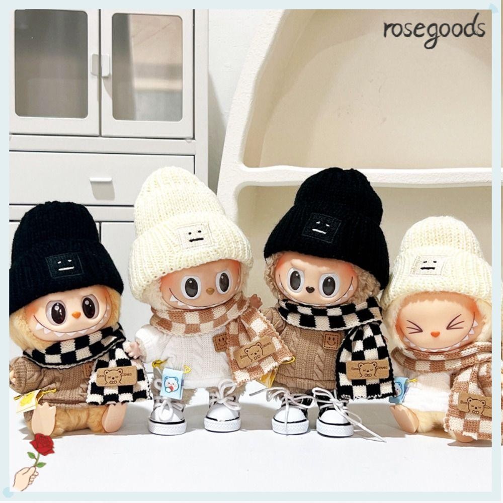 ROSEGOODS1 Labubu Doll Clothes, Sit and Party Knitted Hat Labubu ...