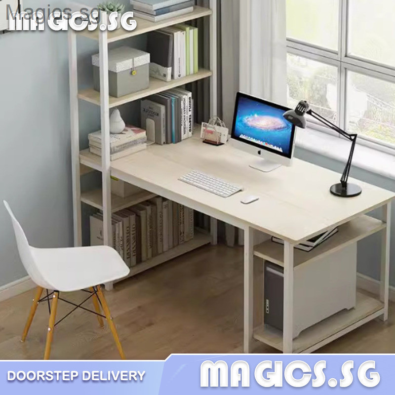 Magics 120cm Study With 4 Tier Bookshelf Office Computer Home Writing ...