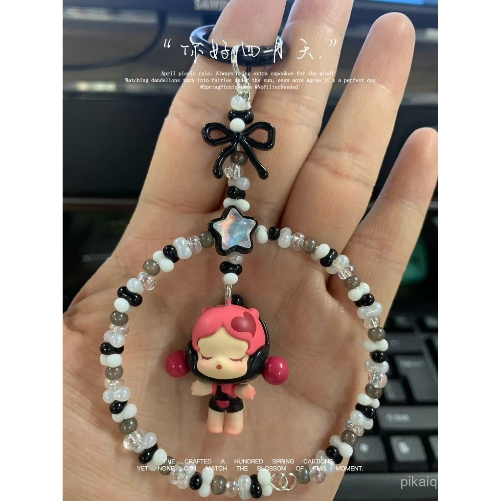 POPMART popbean Couple Keychain Little doll dimoo labubu crybaby ...