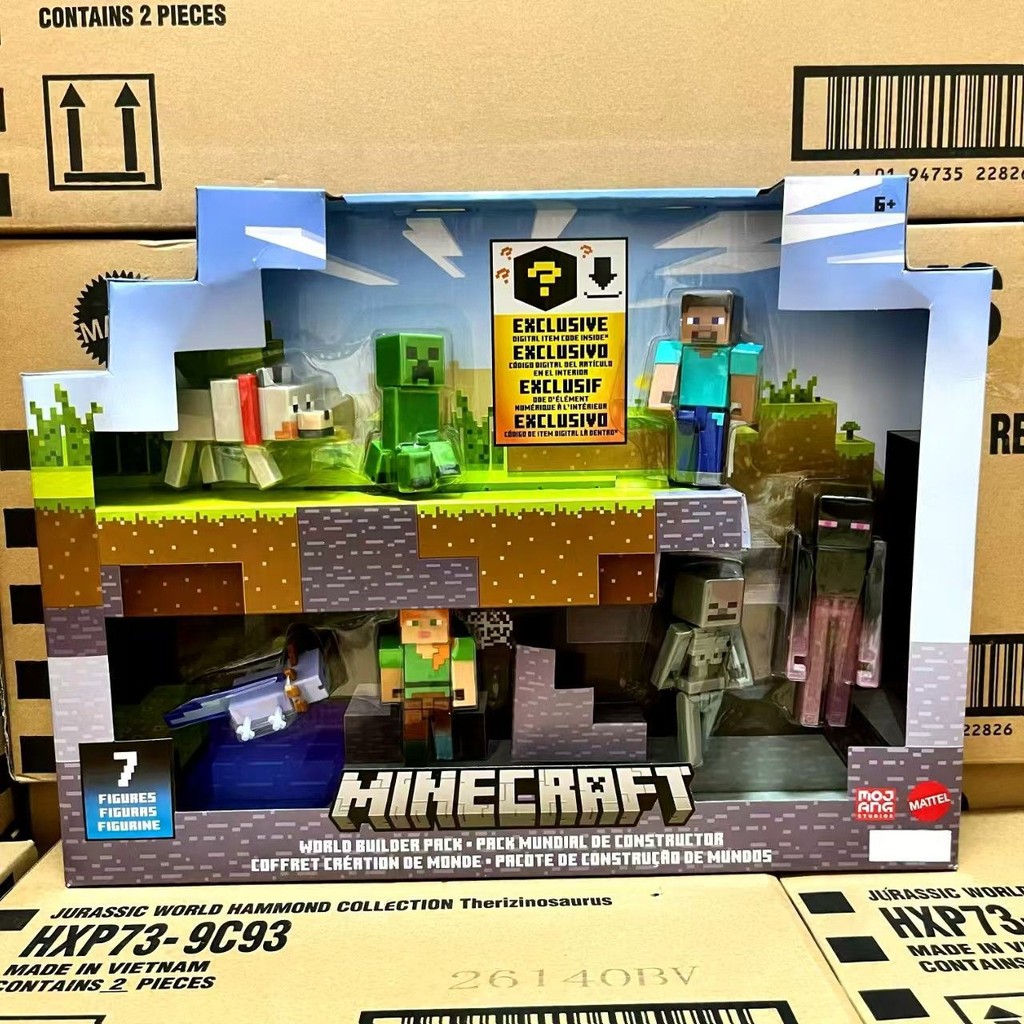 [Fun] Mattel Minecraft Character Collection Creeper Steve Wolf Alex NPC ...