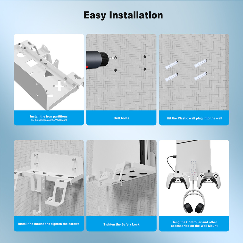 # Wall Mount Floating Shelf Space Saving Metal for PS5 Slim Console ...