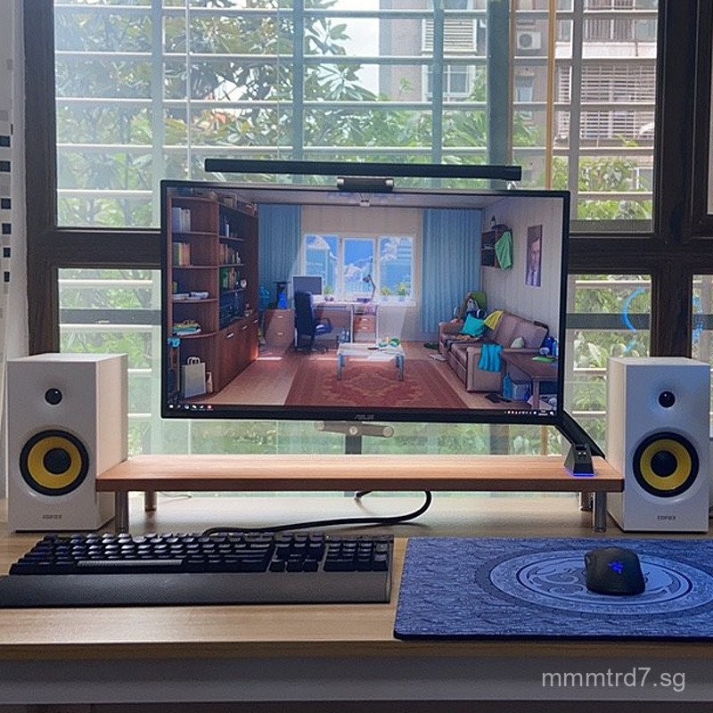 NN0I Solid Wood Computer Monitor Elevated Rack LCD TV Elevated Rack Sub ...