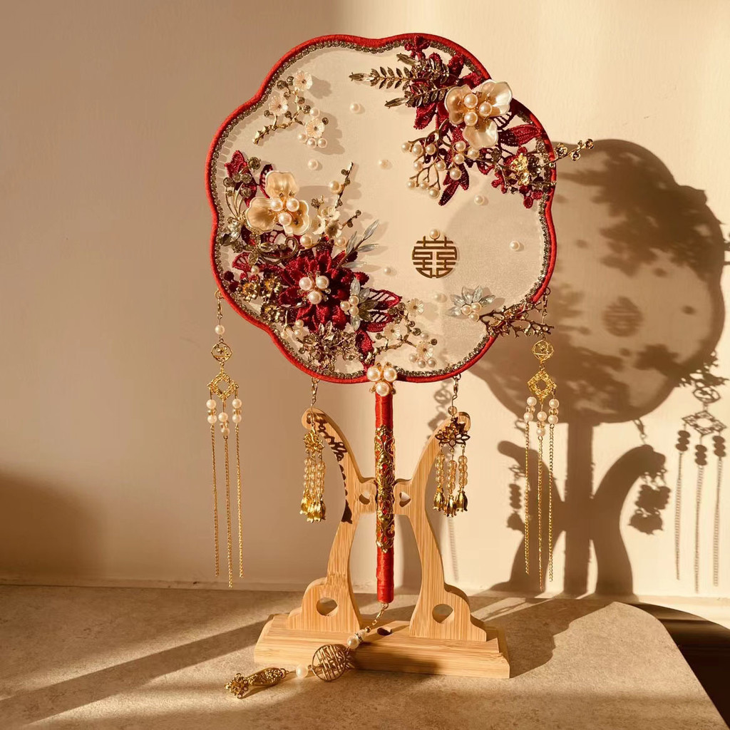 Wedding New Wedding Circular Fan Antique Finished Chinese Wedding Xiuhe ...