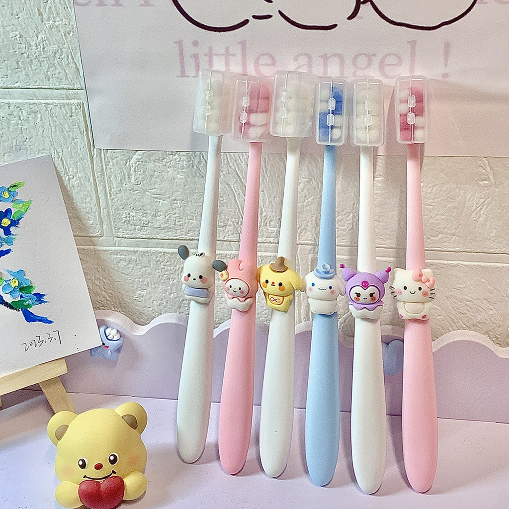 Cartoon Sanrio Soft Bristles Toothbrush Cute Kuromi Melody Cinnamoroll ...