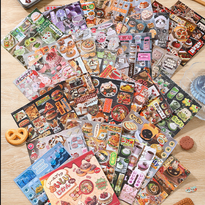 Japanese Food Sticker Book Giant Thick Packaging Colorful Food Ancient ...