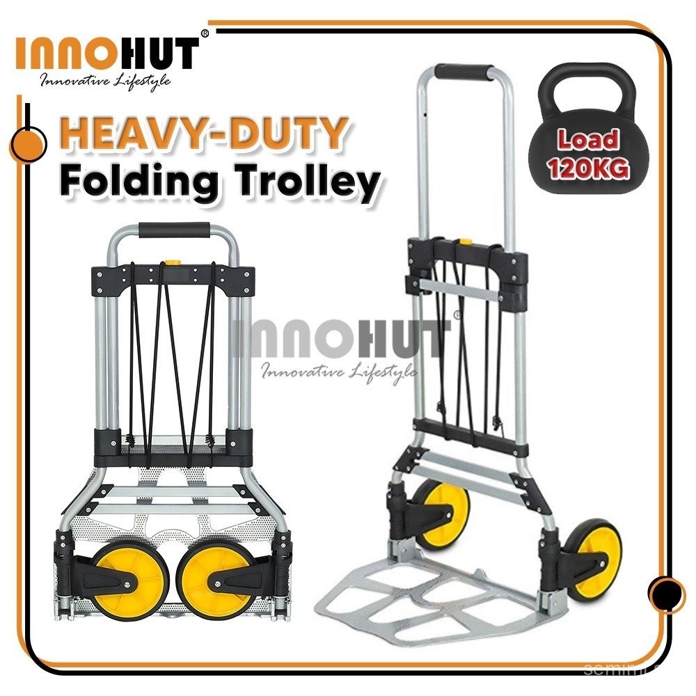 [120KG] Innohut Heavy Duty Folding Trolley 2 Wheel Hand Truck Handcart ...