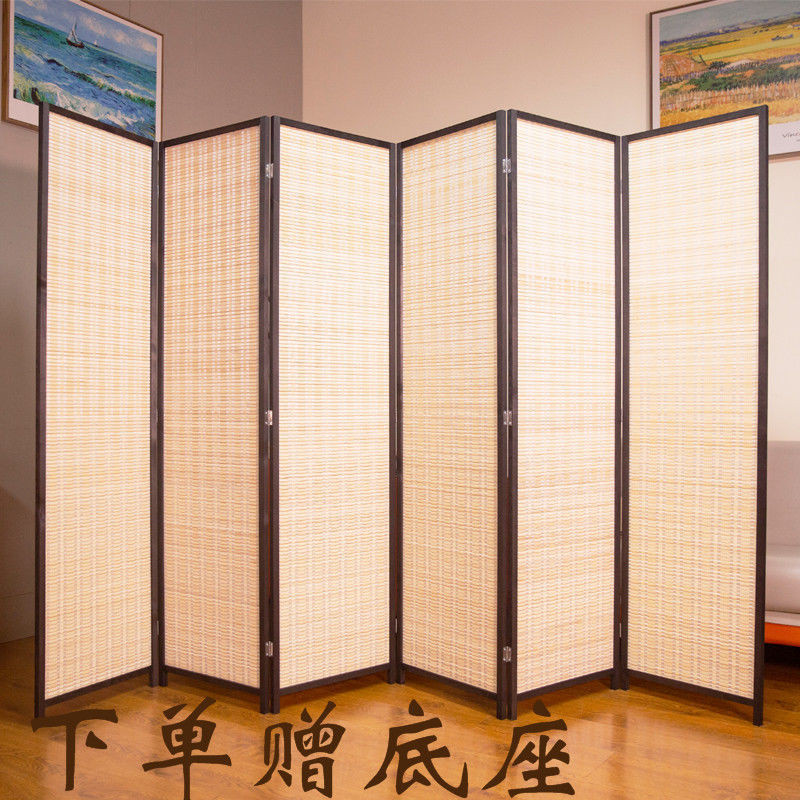 Screen Folding Mobile Accordion Partition Solid Wood Bamboo Screen ...