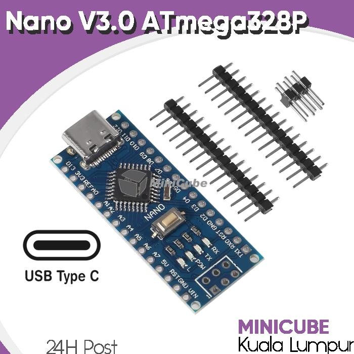 Arduino Nano 3.0 ATmega328P Type-C USB CH340 Controller Board | Shopee Singapore