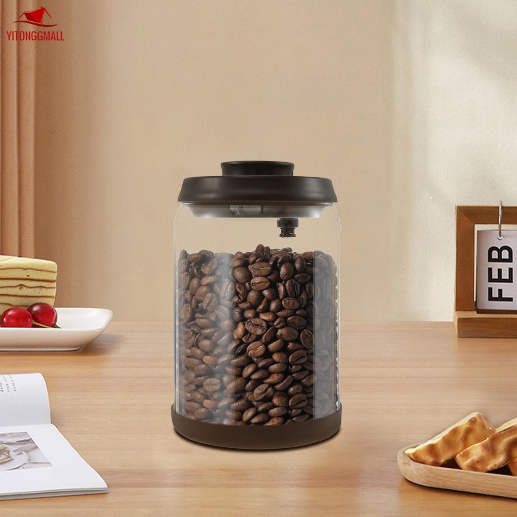 Glass Coffee Container 31 OZ Airtight Coffee Storage Canister ...
