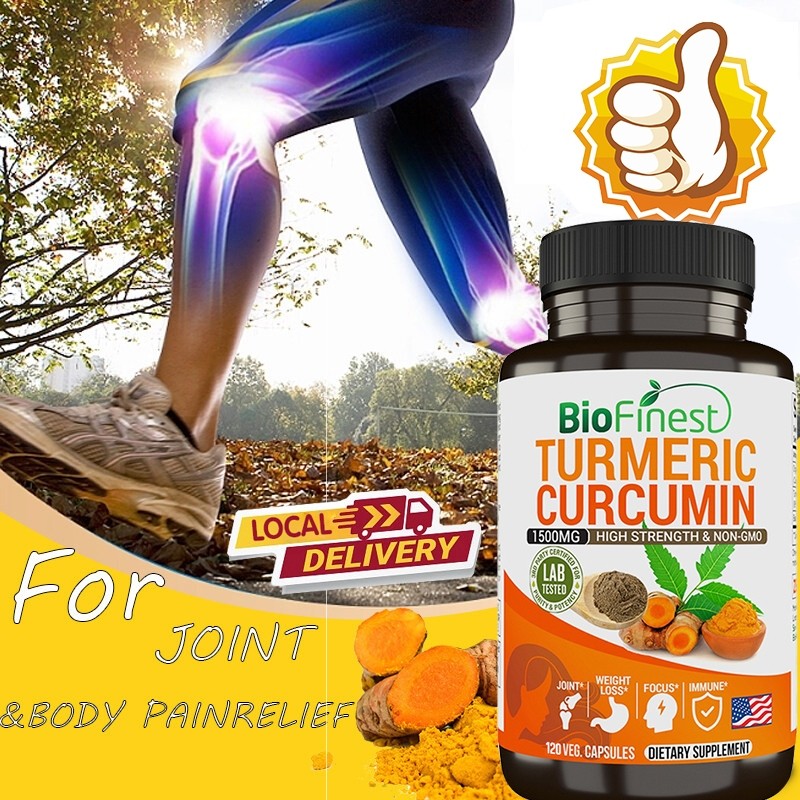 Turmeric Supplement Capsules with Black Pepper Extract to Reduce Knee ...