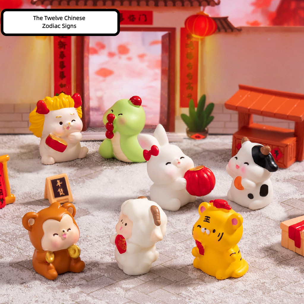 Animal Figurines The Twelve Chinese Zodiac Signs Miniatures Micro ...
