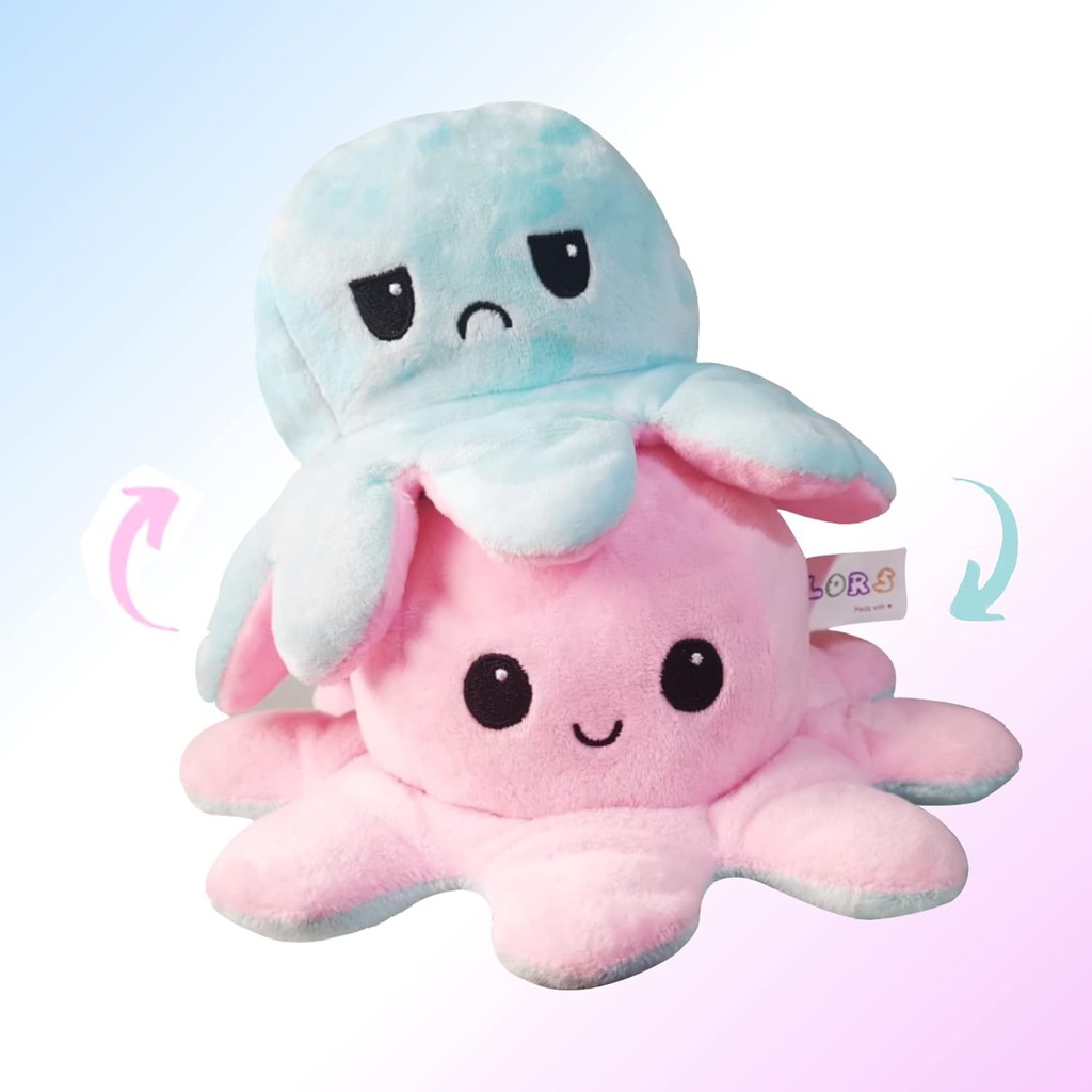 Reversible Octopus Plush Stuffed Animals - Flippy Octopus Plushie ...