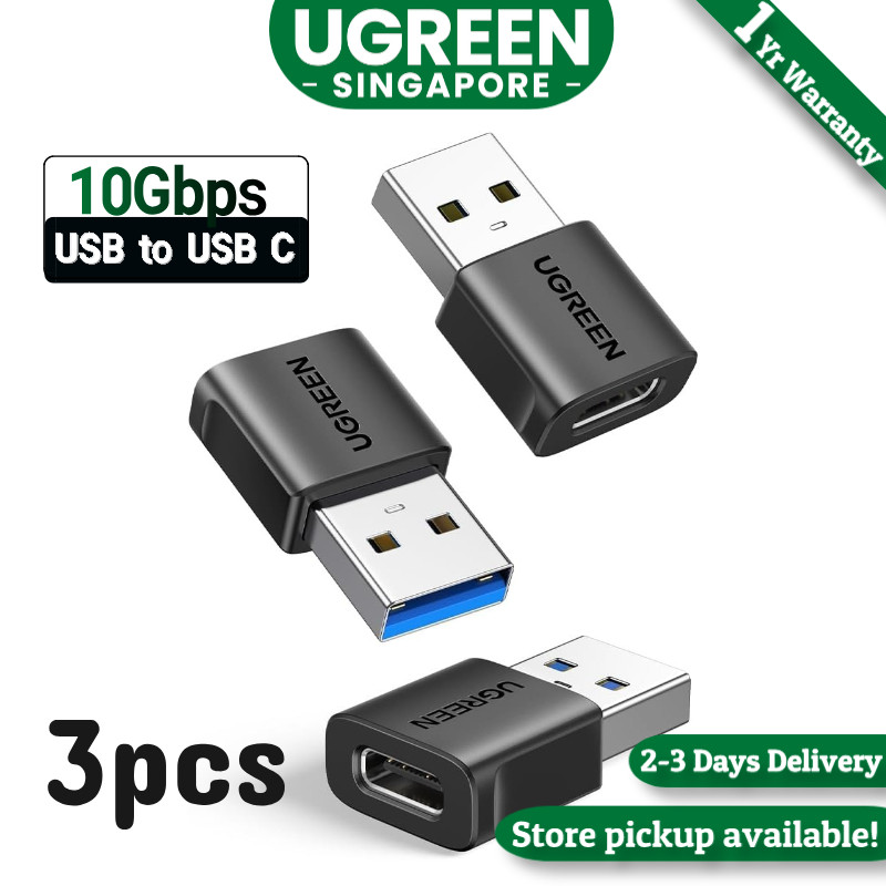 UGREEN 10Gbps USB to USB C Adapter 2 Pack, Type C Female to Type A Male Adaptor USB 3.0 Fast ...