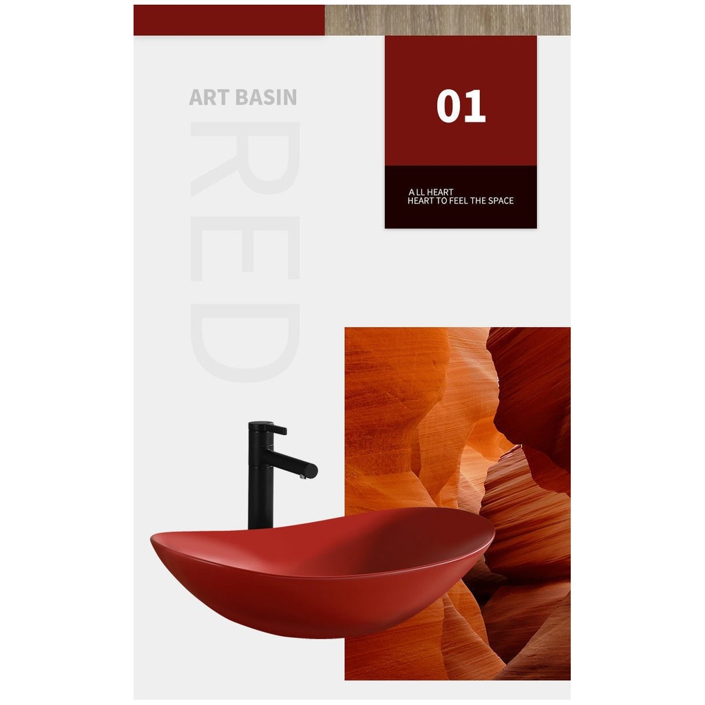 ⚜️Table Basin Single Basin Small Size Household Color Bathroom Art ...