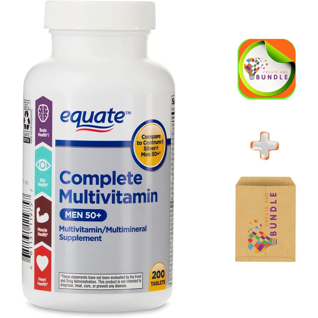 Equate Complete Multivitamin/Multimineral Supplement Tablets, Men 50 ...