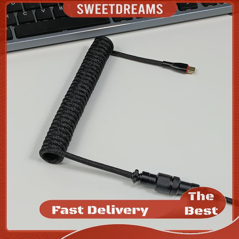 Aviation Connector Woven Mesh Type-C to USB Mechanical Keyboard Aviator ...