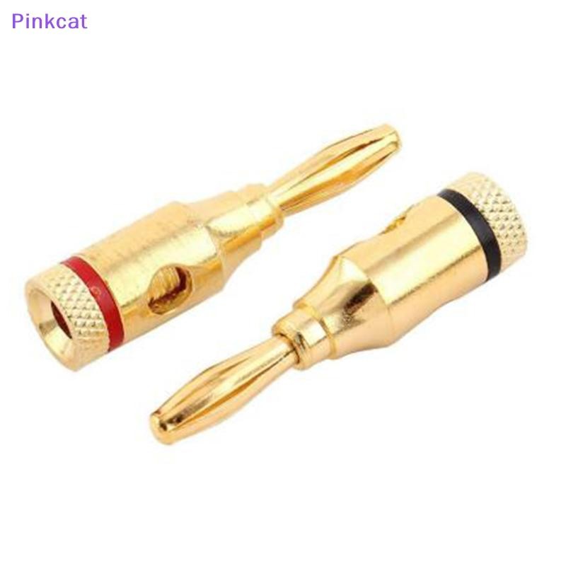 Pinkcat 12Pcs Gold 24K Banana Plugs Audio Jack Speaker Wire Cable Screw ...
