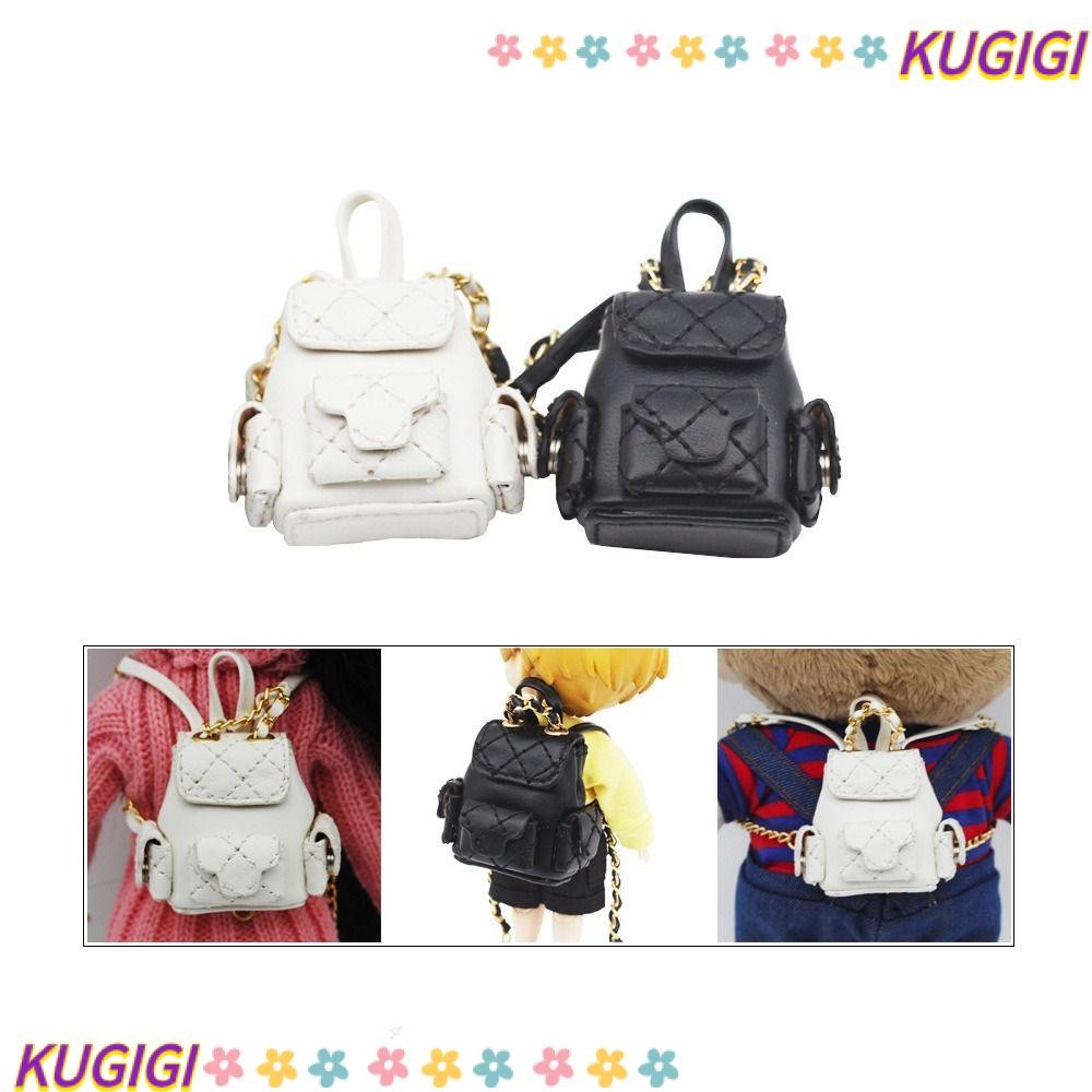 KUGIGI Labubu PU Leather Bag, Alloy White Black Plush Labubu Doll Bag ...