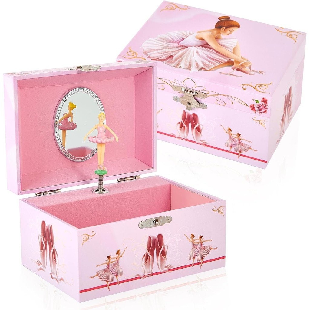 Musical Ballerina Jewellery Box with Spinning Ballerina for Girls, Kids ...