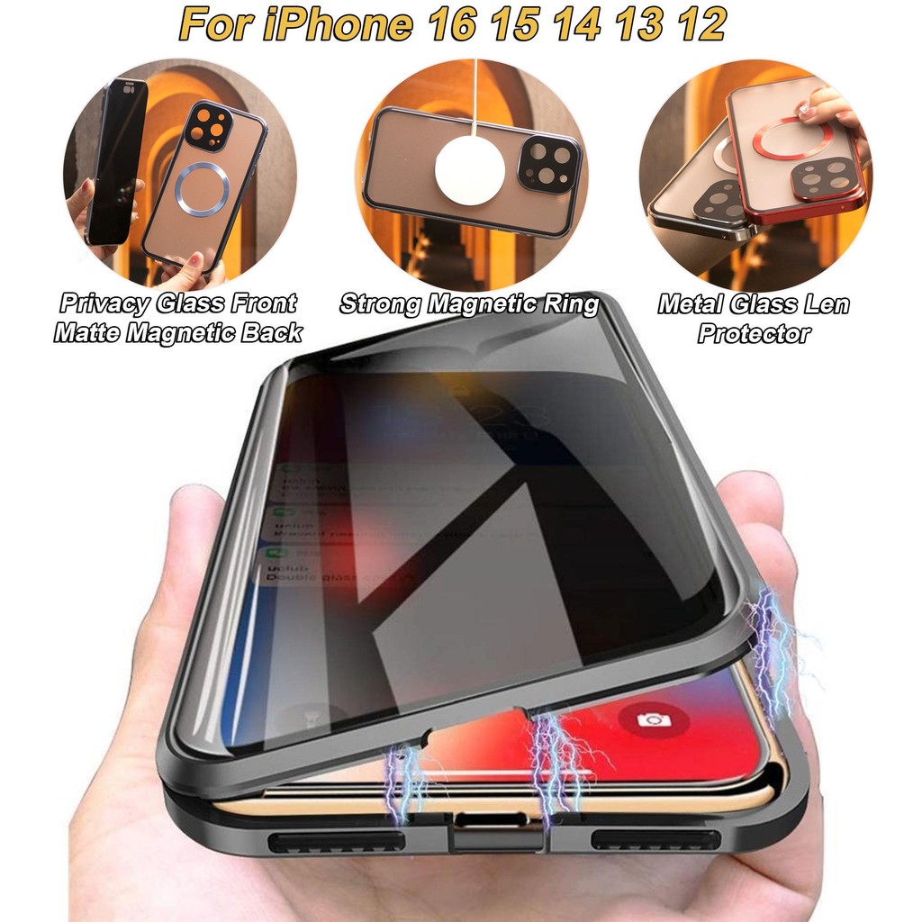 Anti Peeping Magnetic Double Sided Full Cover Privacy Metal Bumper ...
