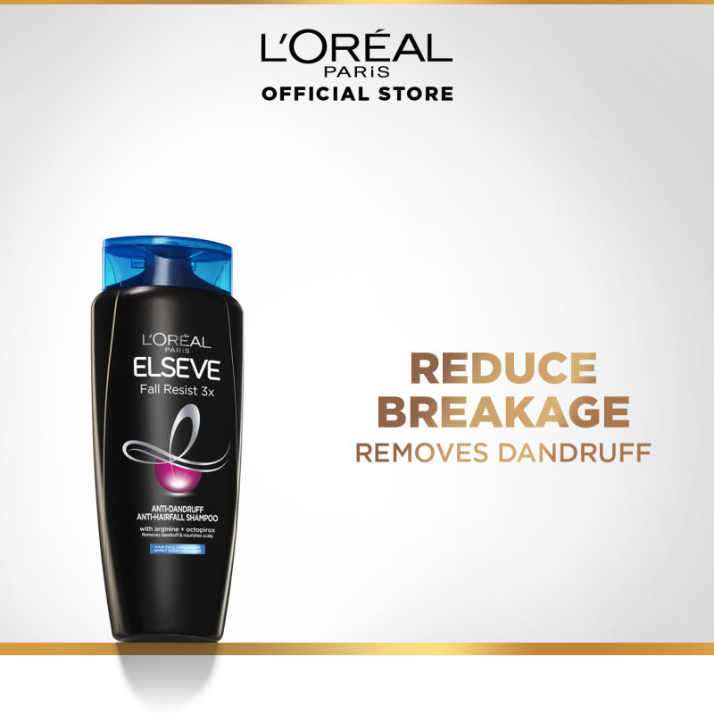 L'Oreal Elseve Fall Resist 3x Anti-Dandruff + Anti-Hairfall Shampoo ...