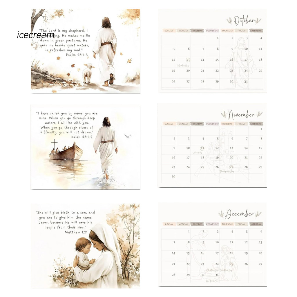 Inspirational Planner Devotional Calendar with Bible Verses 2025 Jesus ...