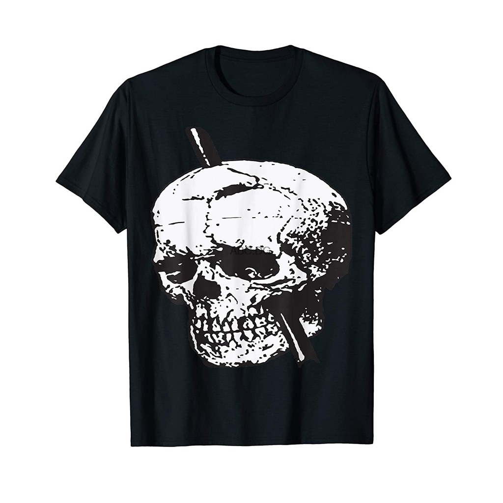 Black and White Skull of Phineas Gage With Tamping Iron T-Shirt ...