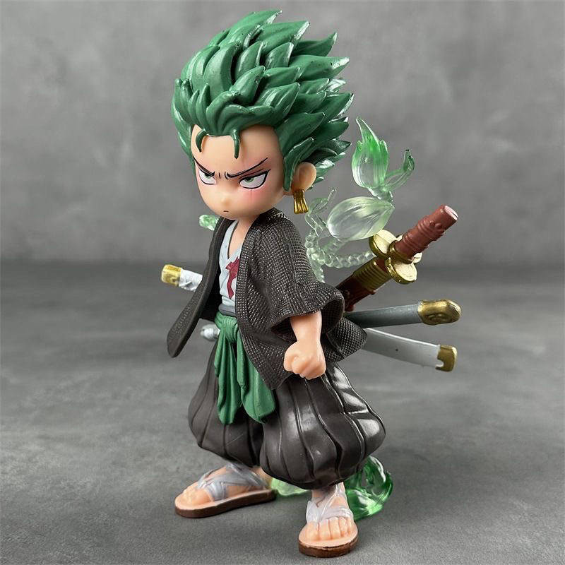 One Piece Hand-Made Q Version Sauron Sauron Three-Knife Zoro Desktop ...
