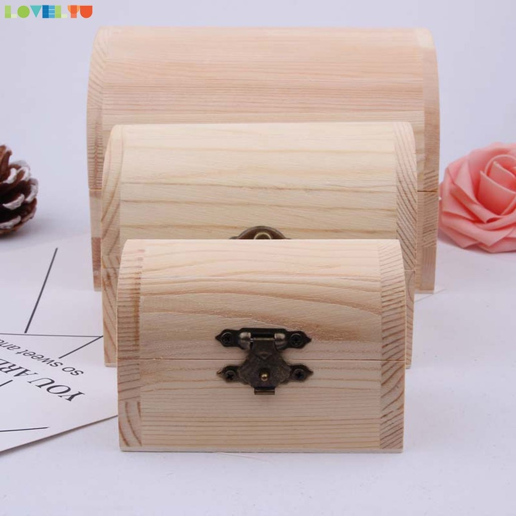 hot| Plain Wood Wooden Arched Hinged Storage Boxes Craft Box | Shopee ...