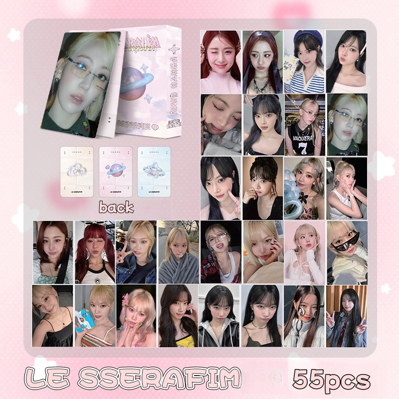 50-119pcs LE SSERAFIM Laser HOLOGRAPHIC LOMO Cards Sakura CHAEWON ...