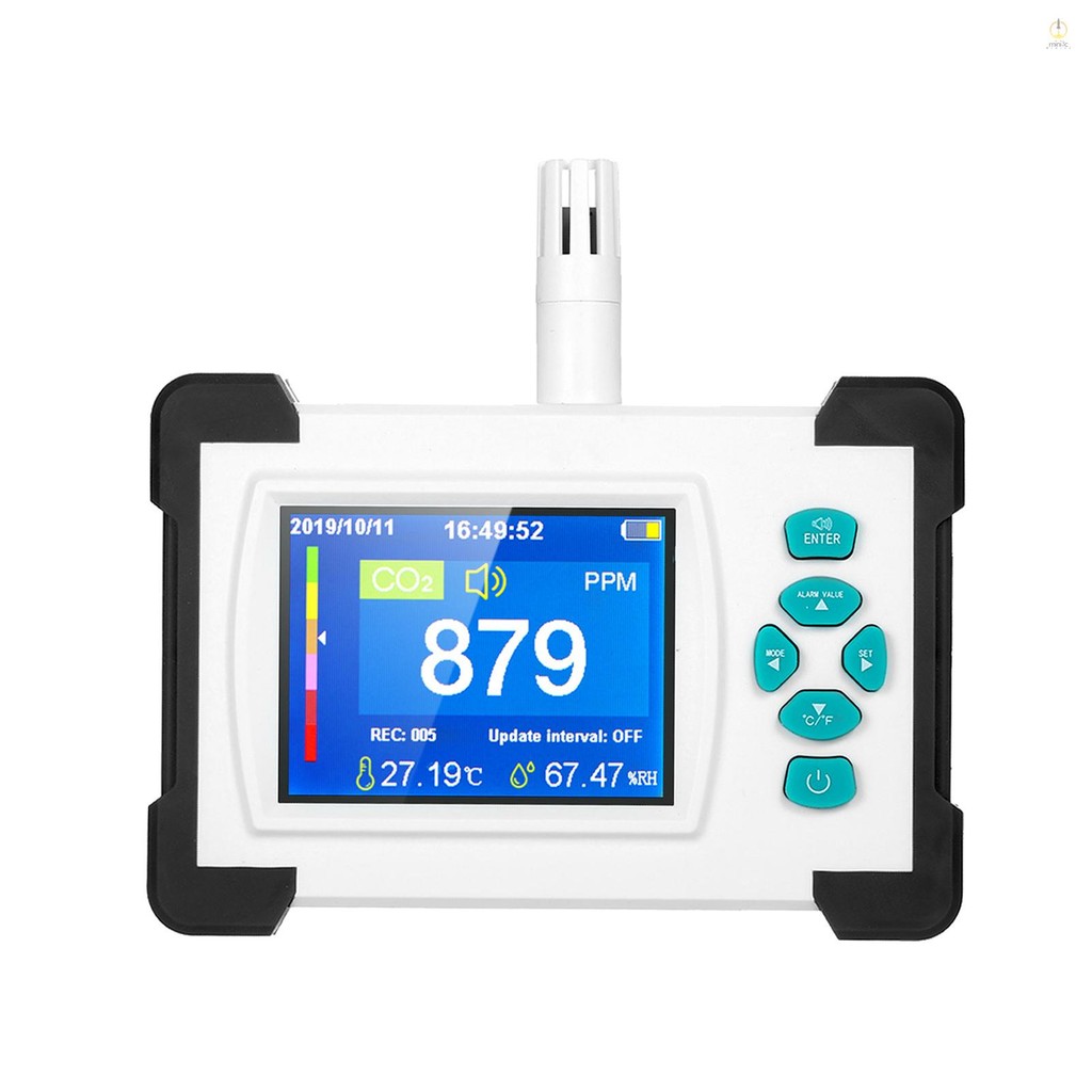 Carbon Dioxide Detector with Rechargeable Battery Portable CO2 Meter ...