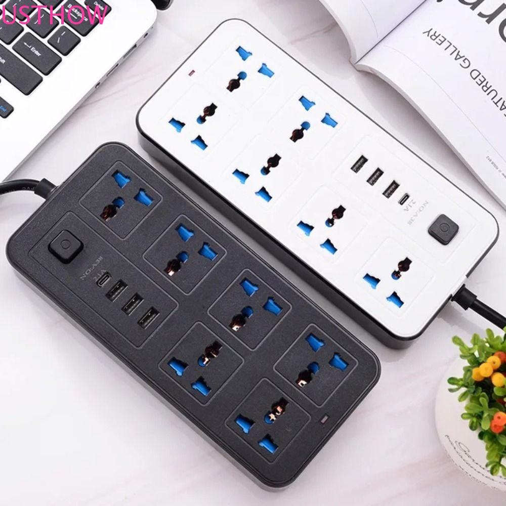 USTHOW Outlet Power Strip, EU US UK Multiprise Power Multi Tap, Surge ...