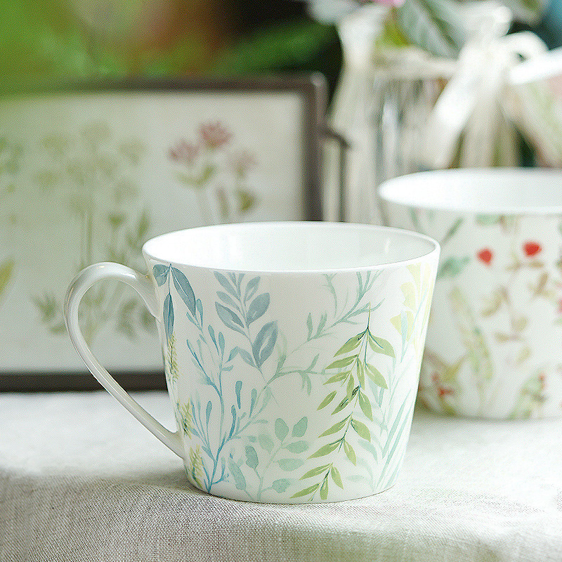 Bone China Mug Flower Pattern Flower Tea Cup Coffee Cup Small Fresh ...