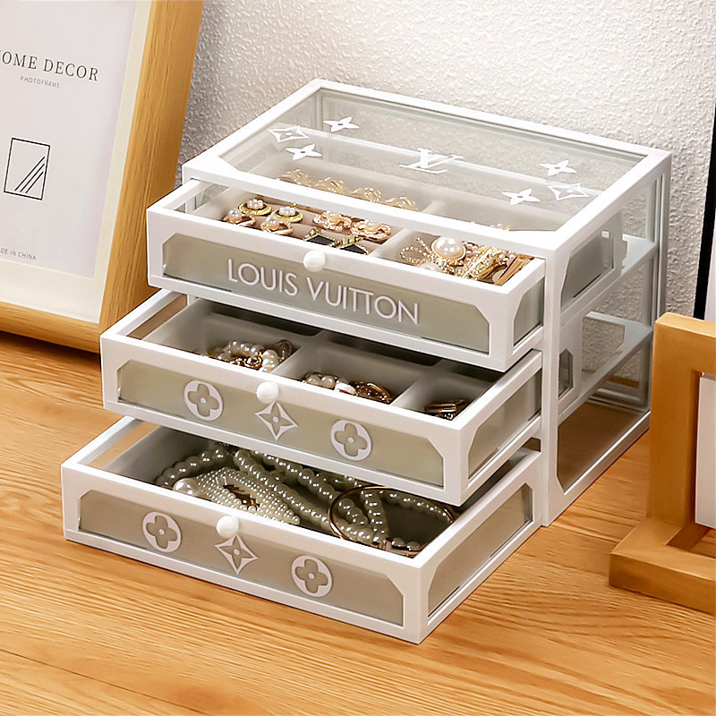2025 New Multilayer Jewelry Storage Box Glass Jewelry Box Desktop ...