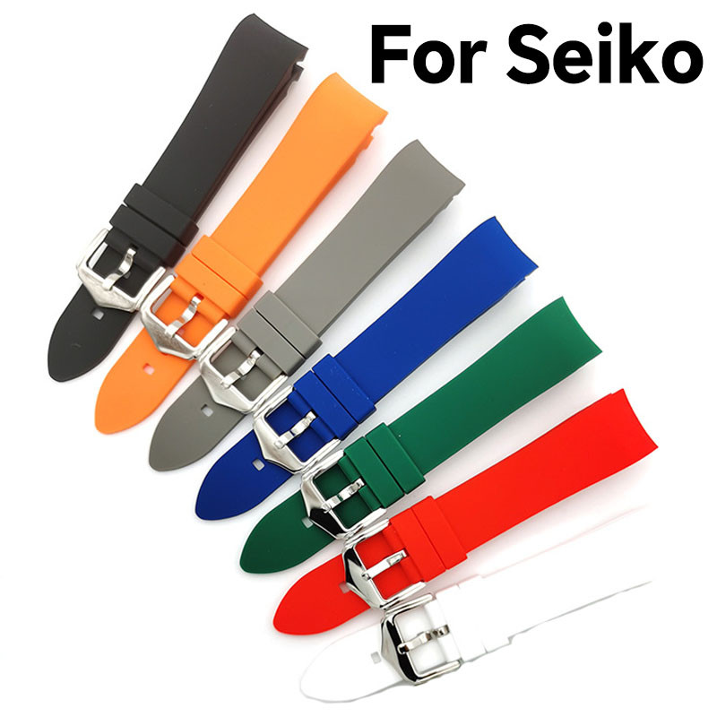 For SEIKO Soft Rubber Watch Strap Diver Diving Curved End Silicone ...